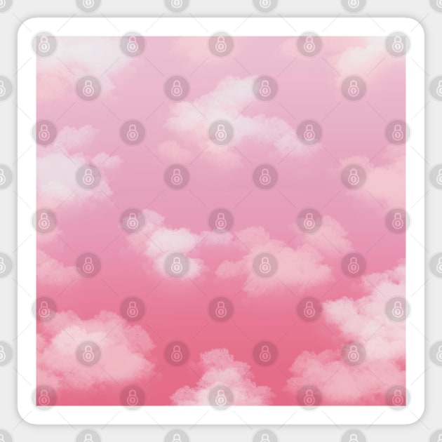 Beautiful Pink Sky with Clouds - Pink Sky - Sticker | TeePublic