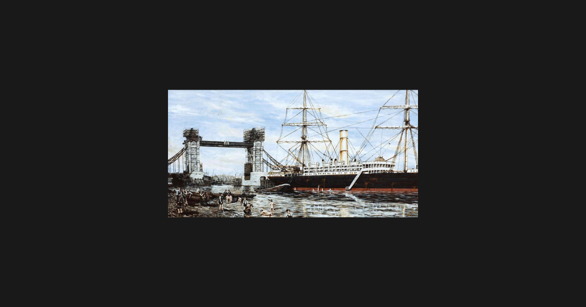 CONSTRUCTION OF TOWER BRIDGE AND THE SS RUAHINE - Ss Ruahine - T-Shirt ...