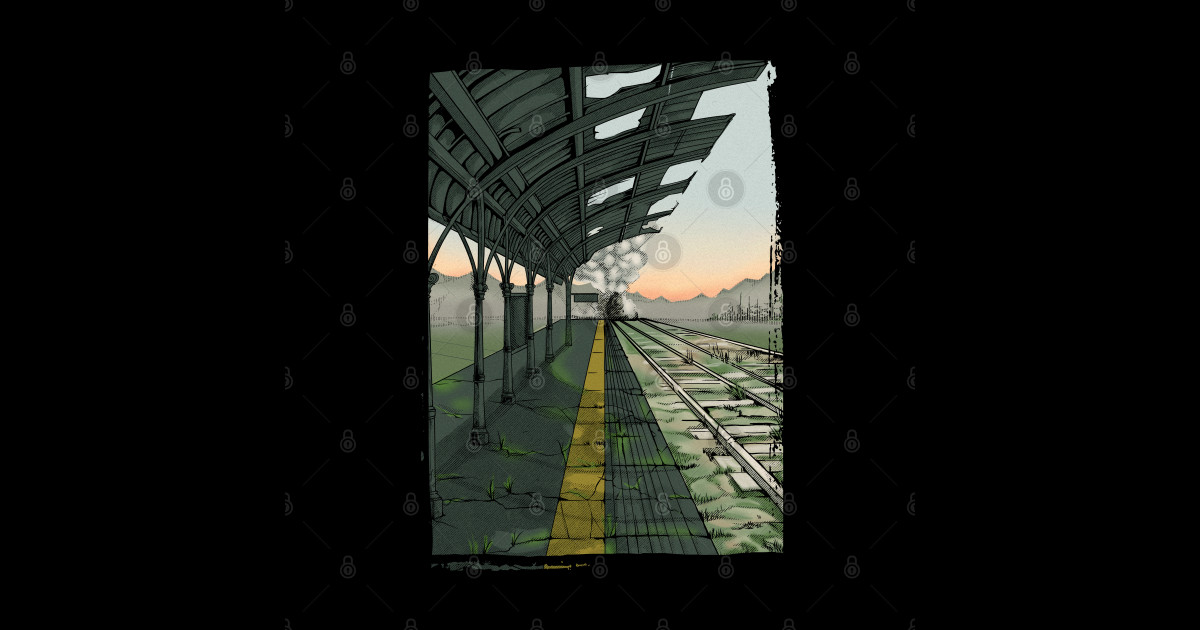 Vintage train station with steam locomotive - Vintage Train Station ...