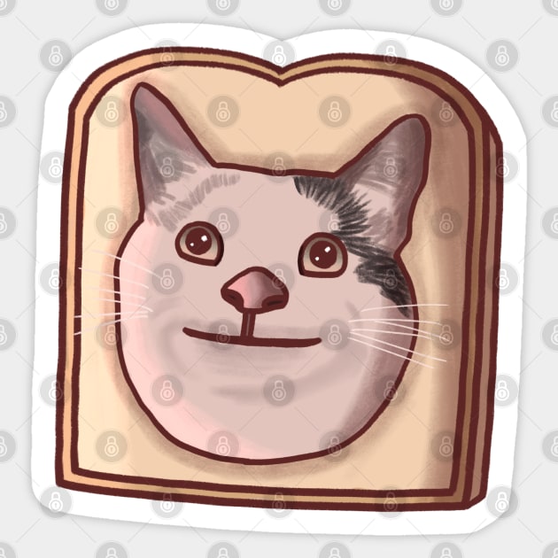 Polite Cat Bread - Cat Bread - Sticker | TeePublic