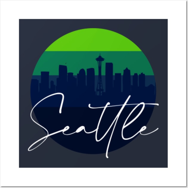 Seattle Skyline Football Colors - Seahawks - Posters and Art Prints ...