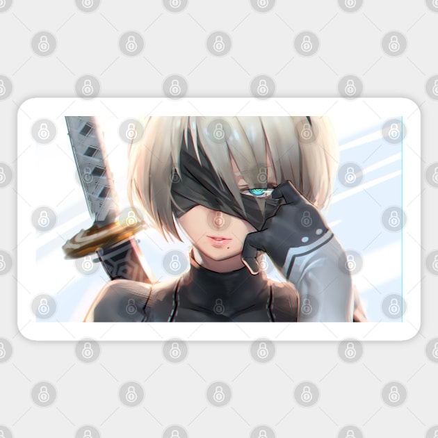 NieR: Automata 2B - Deny - Sticker | TeePublic