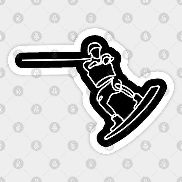 Wakeboarding Line Drawing - Wakeboarding - Sticker | TeePublic