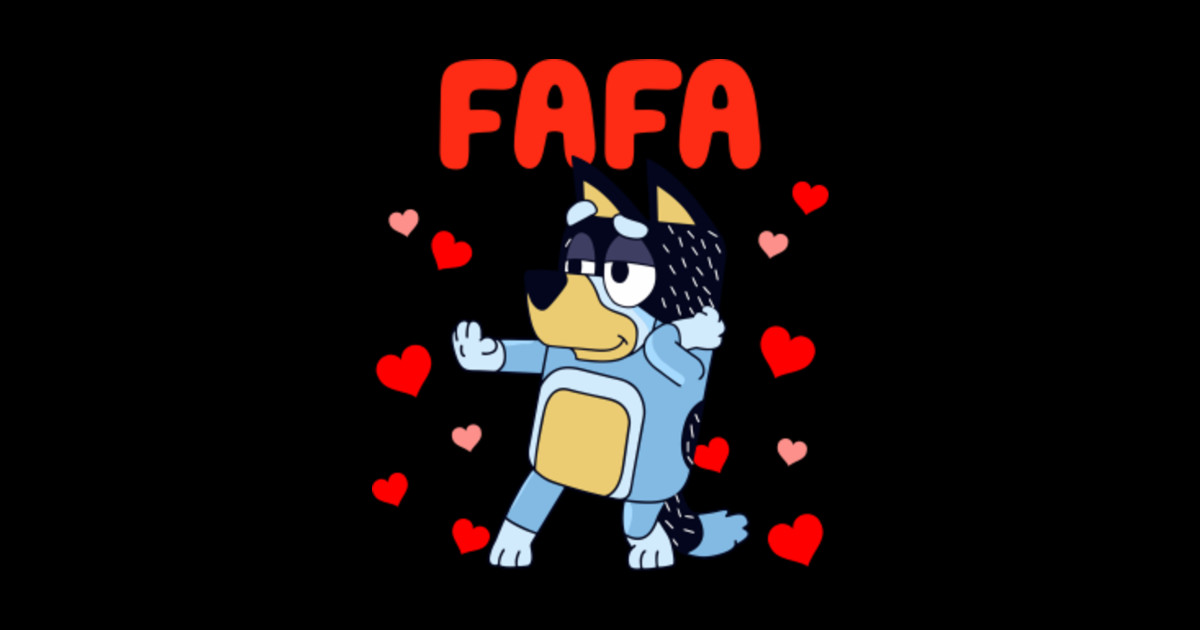 Vintage Fafa Bluey Cartoon - Bluey - Sticker | TeePublic