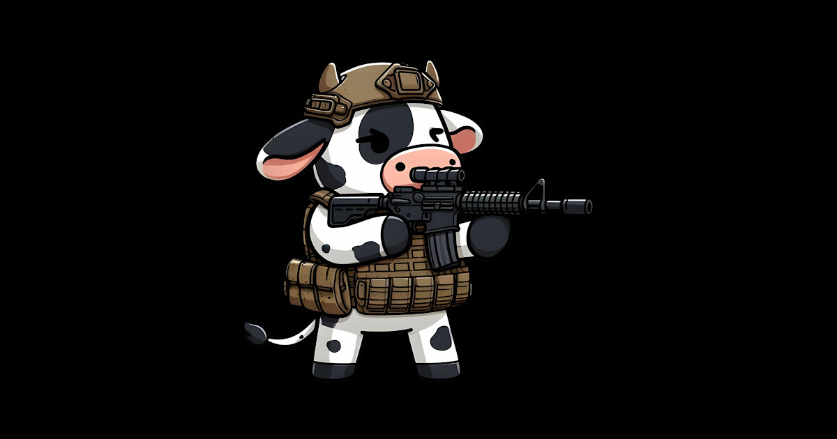 Tactical Cow - Cow - Sticker | TeePublic