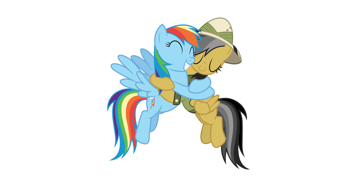 Rainbow Dash and Daring Do hug 2 - My Little Pony - T-Shirt | TeePublic