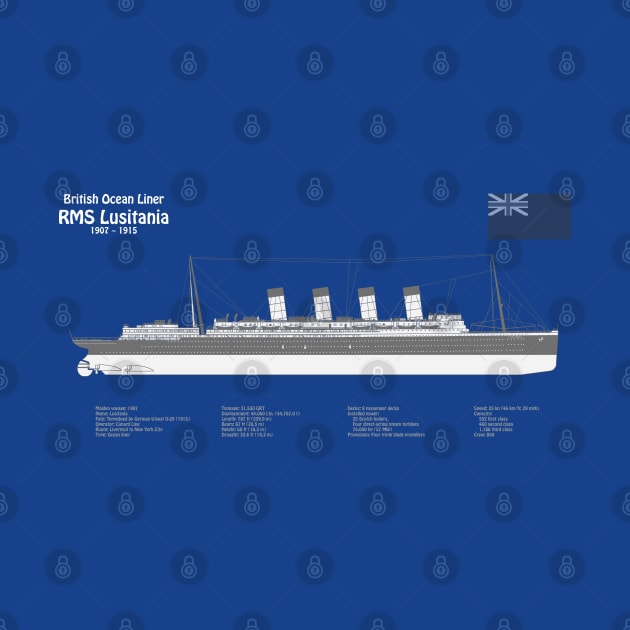 RMS Lusitania ship plans. Cunard Ocean Liner - ABDpng - Lusitania ...