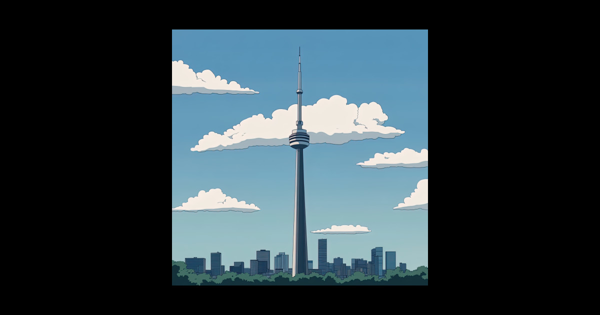 CN Tower | Anime style - Cn Tower - Sticker | TeePublic