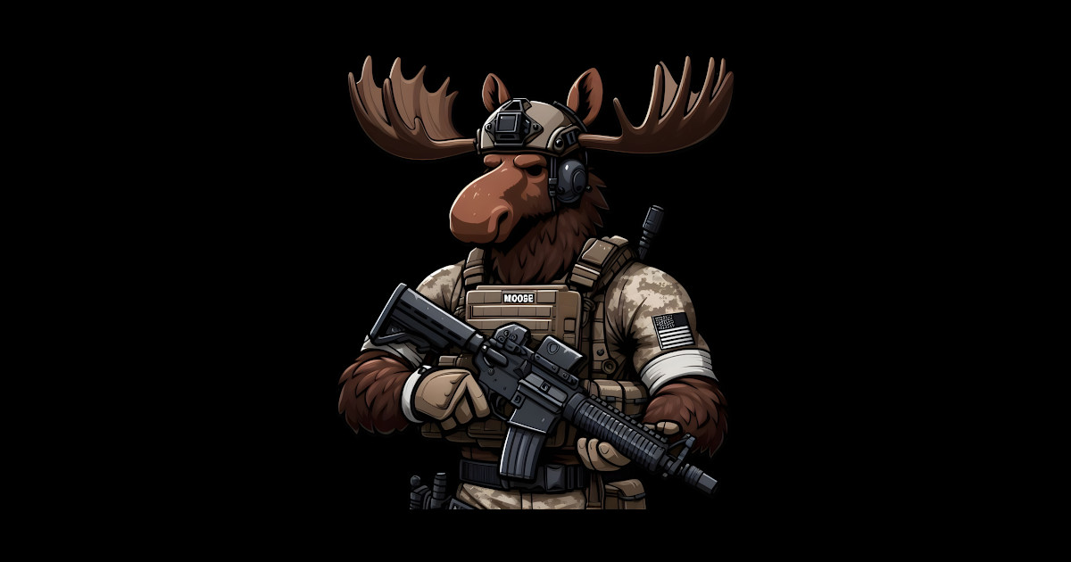 Tactical Moose - Moose - Sticker | TeePublic
