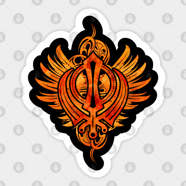 Decorative Sikh Khanda symbol - Khanda - Sticker | TeePublic