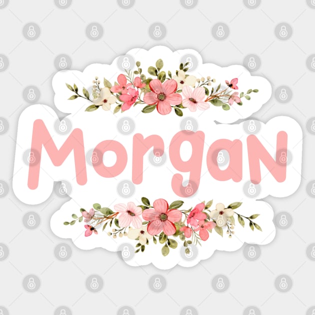 Flower Border Morgan Name Label - Flower Border Morgan Name Label ...