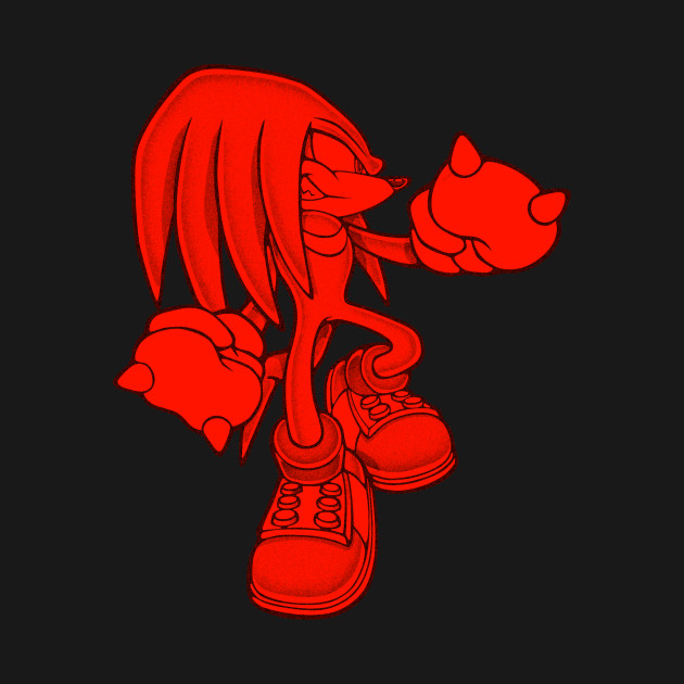 Knuckles - Red and Black - Knuckles The Echidna - T-Shirt | TeePublic