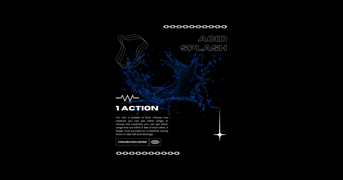 Acid Splash Modern Dnd Dungeons and Dragons Dnd5e - Dnd Gift - Sticker ...
