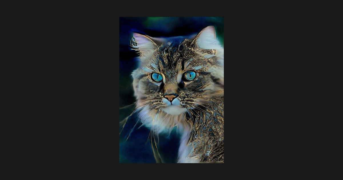 Joshua, cat, chat, cat, lea roche paintings - Joshua - T-Shirt | TeePublic