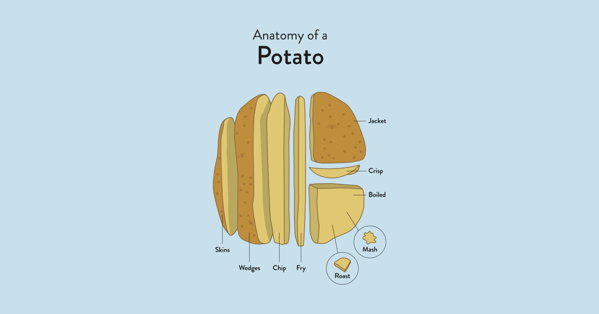 Anatomy of a potato - Potato - T-Shirt | TeePublic
