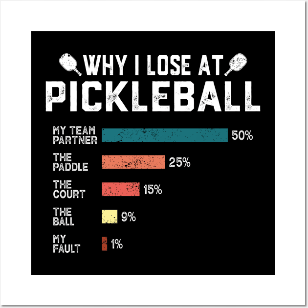 Why I Lose at Pickleball Humor Funny Pickleball Lovers Player - Funny ...