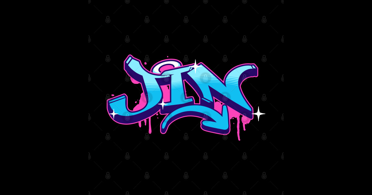 BTS bangtan Kim seokjin jin name graffiti typography army | Morcaworks ...