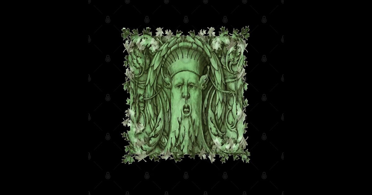 The Green Man Pagan Foliate Head - The Green Man - Sticker | TeePublic