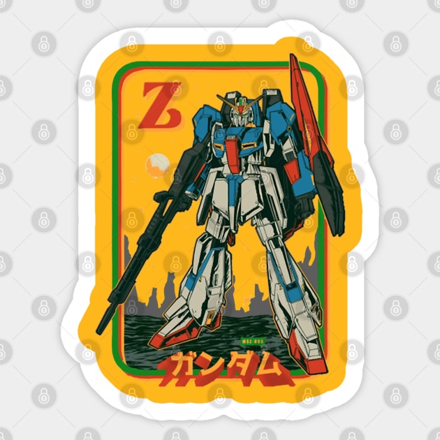 Retro Zeta Gundam - Gundam Robot - Sticker | TeePublic