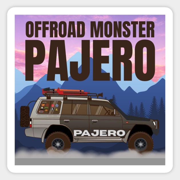 Off road monster Pajero JDM - Pajero - Sticker | TeePublic