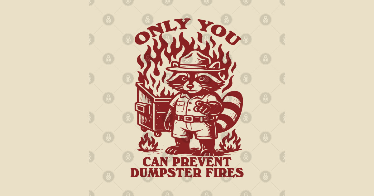 Only You Can Prevent Dumpster Fires, Vintage Funny Raccoon Shirt, Meme ...
