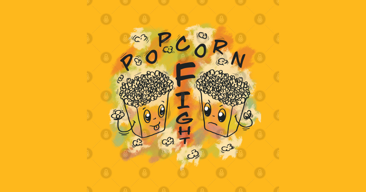 Popcorn Fight - Popcorn Day - T-Shirt | TeePublic