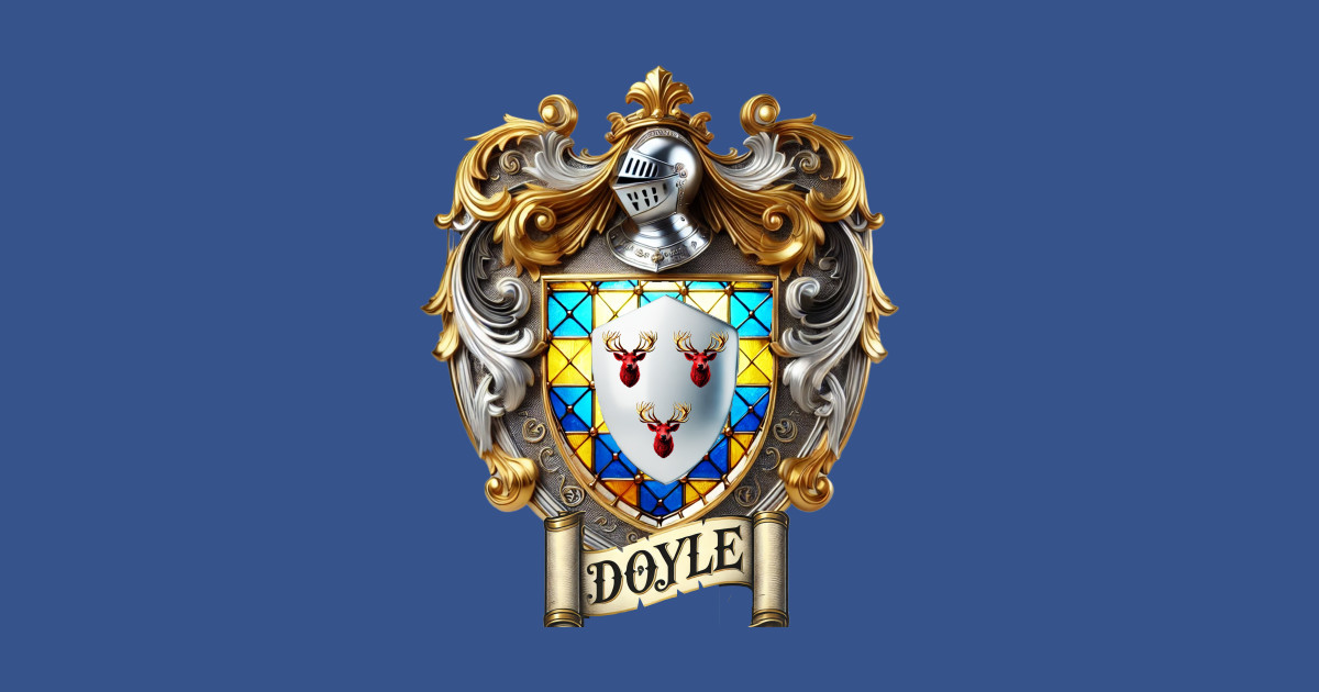 Doyle Family Crest – Ancestral Coat of Arms with Regal Stag Symbol ...