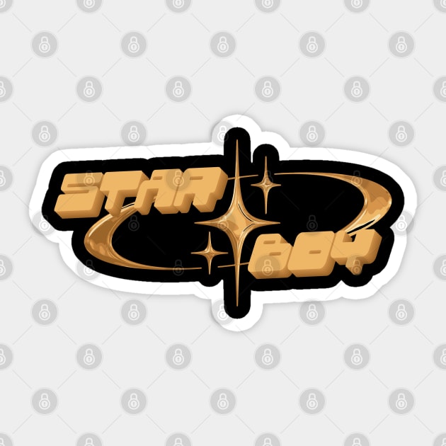y2k star boy gold lettering word art - Y2k - Sticker | TeePublic