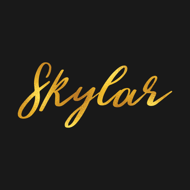 Skylar Name Hand Lettering in Faux Gold Letters - Skylar - T-Shirt ...