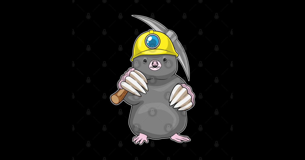 Mole Miner Pickaxe Mining - Mole - Sticker | TeePublic