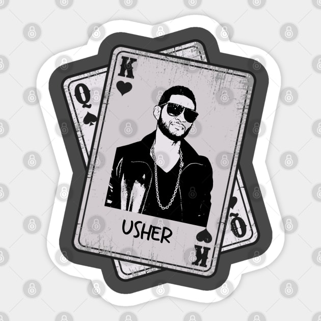 Retro Usher Rapper 80s Card Style - Usher - Sticker | TeePublic