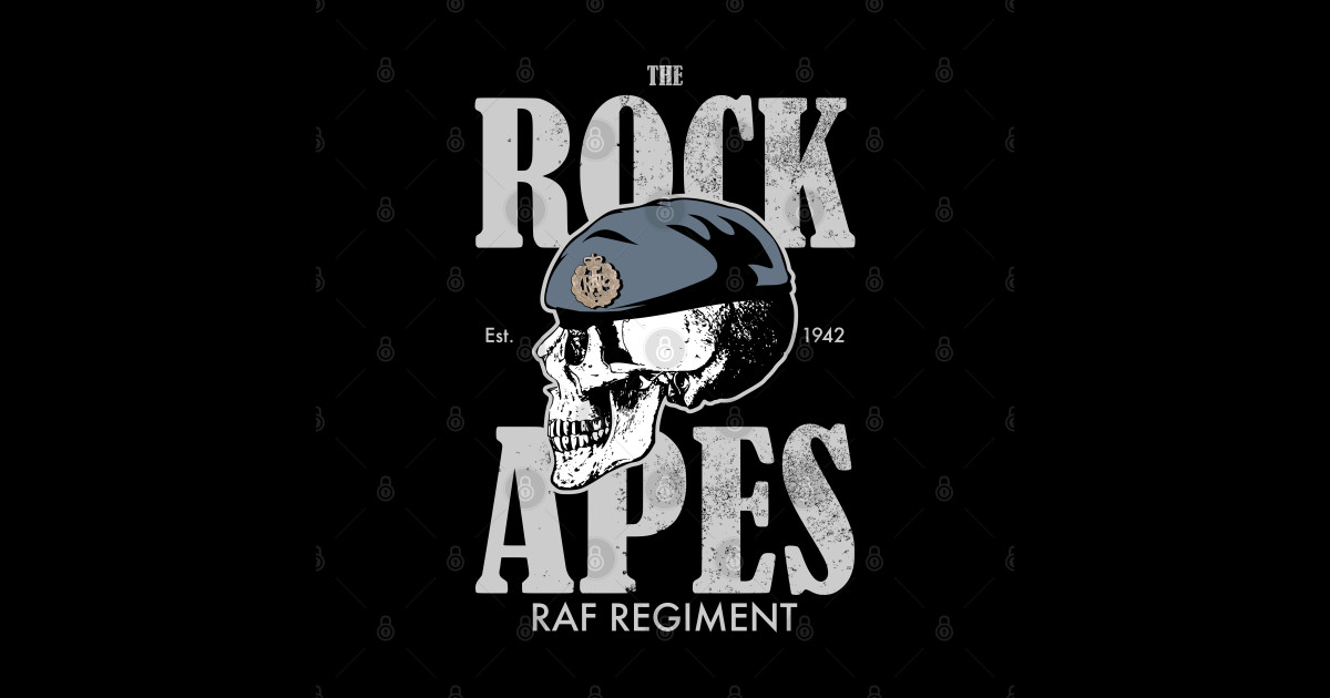 RAF Regiment Rock Apes (distressed) - Royal Air Force - Sticker | TeePublic