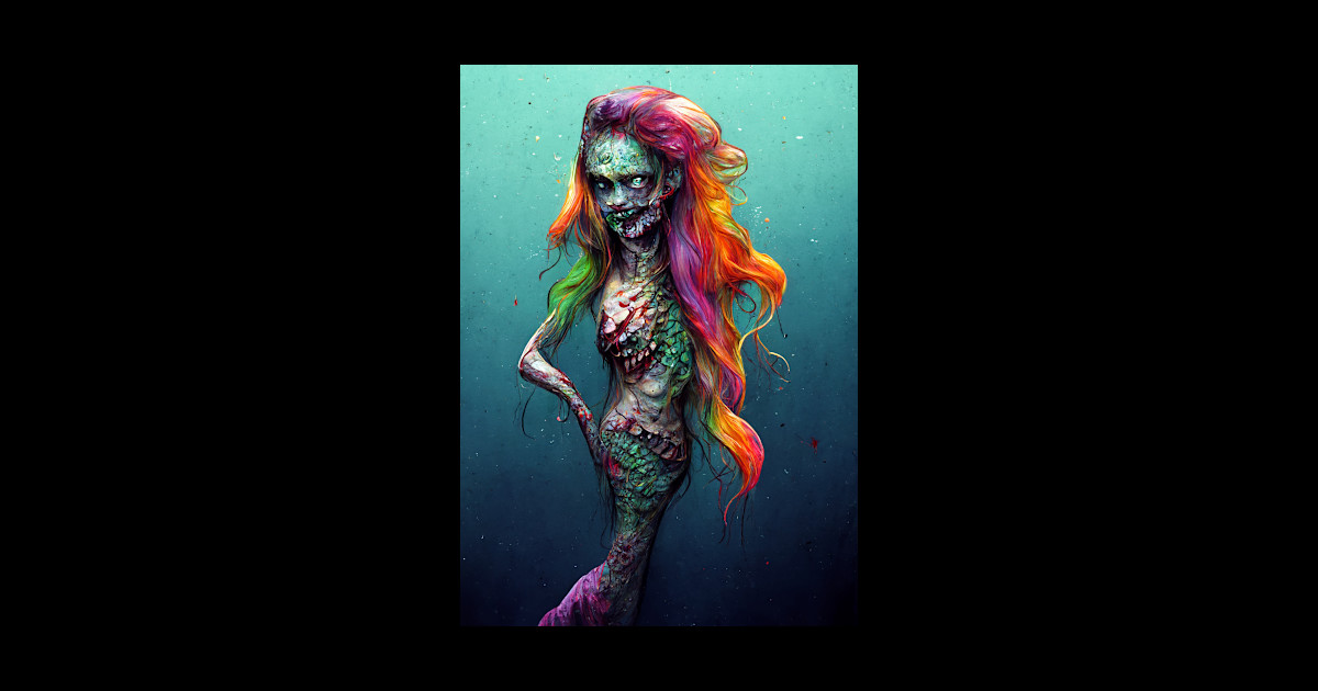 Zombie Mermaid In Full Color Mermaid Posters And Art Prints Teepublic