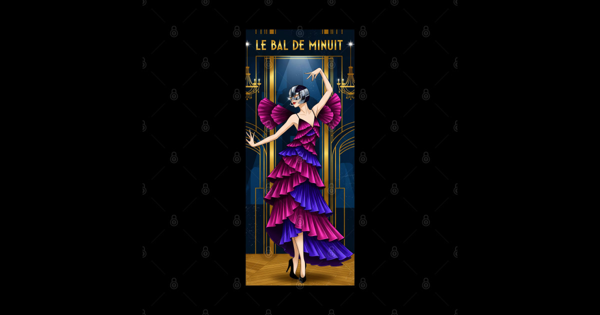 After Erté - LE BAL DE MINUIT (The Midnight Ball) - Art Deco Style ...