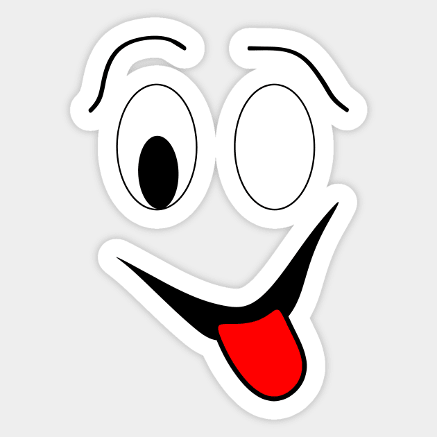 Funny face - black and red. - Funny Face - Sticker | TeePublic