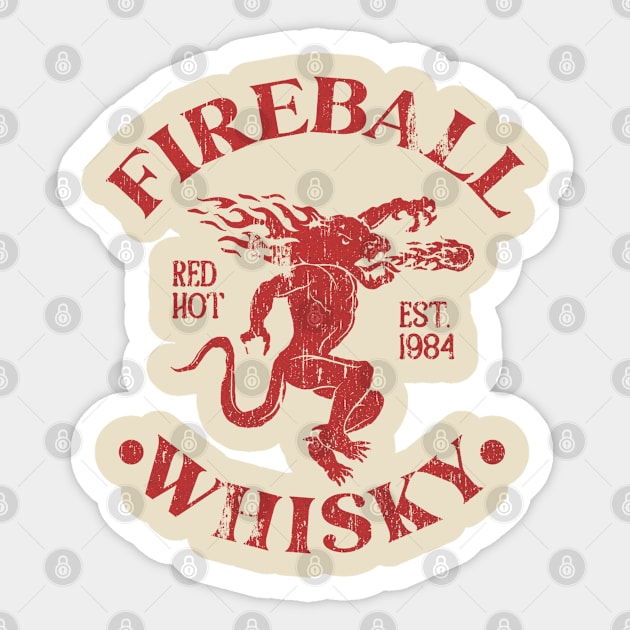 vintage fireball whiskey - Vintage - Sticker | TeePublic