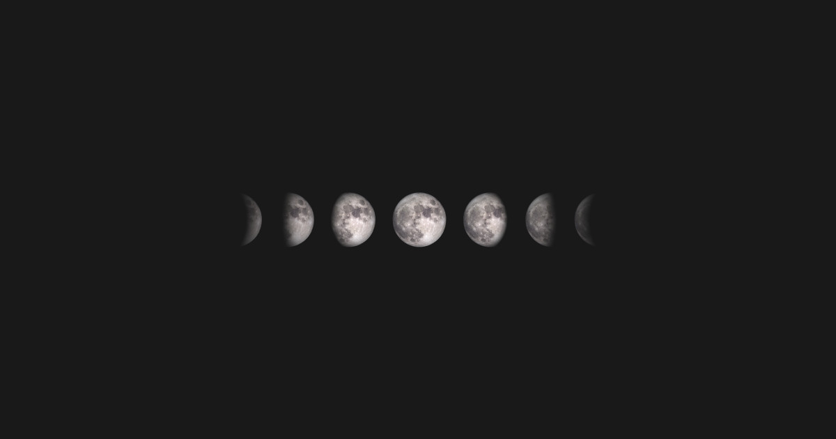 Moon Phases Horizontal Lunar Phases Celestial Design - Moon Phases ...