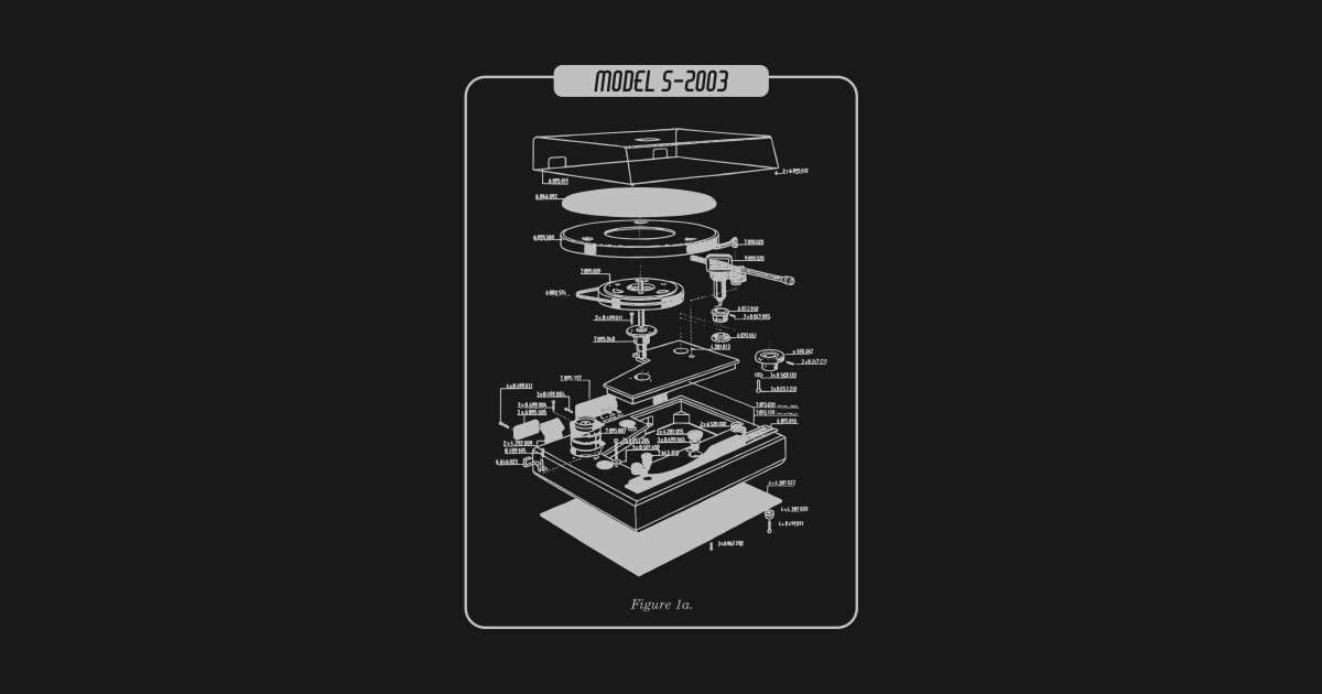 Turntable Exploded View - Vinyl Lover - T-Shirt | TeePublic