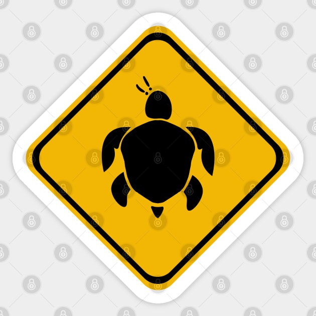 vsco girl turtle funny yellow road sign - Vsco Girl Turtle - Sticker ...