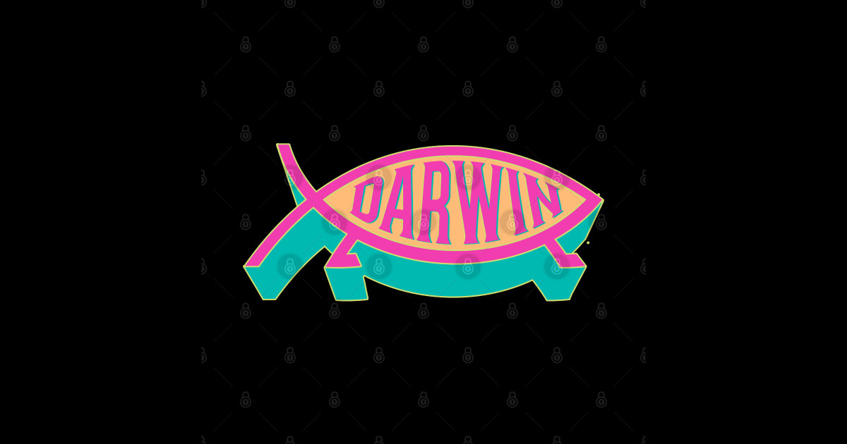 Darwin Fish Logo - Darwinism - Sticker | TeePublic