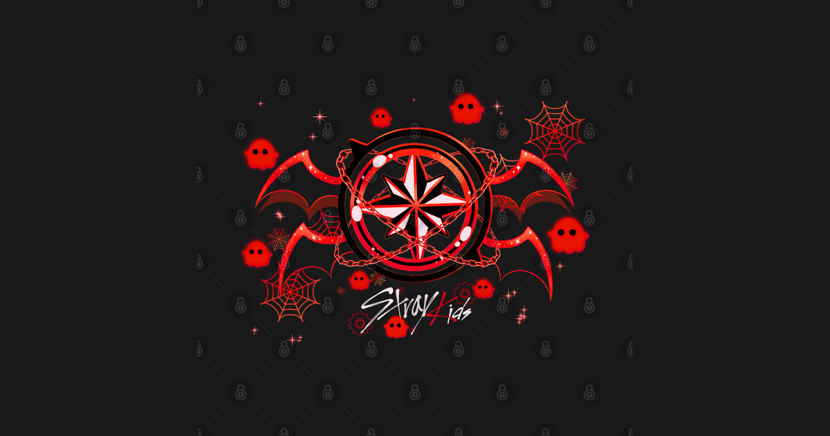 Stray Kids Halloween Compass Apparel Design - black red ghost variant ...