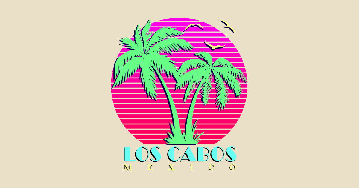 Los Cabos Mexico Palm Trees Sunset - Los Cabos - Sticker | TeePublic