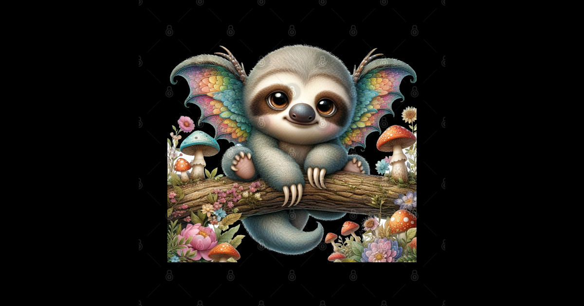 Forest Sloth Dragon - Adorable - Sticker | TeePublic