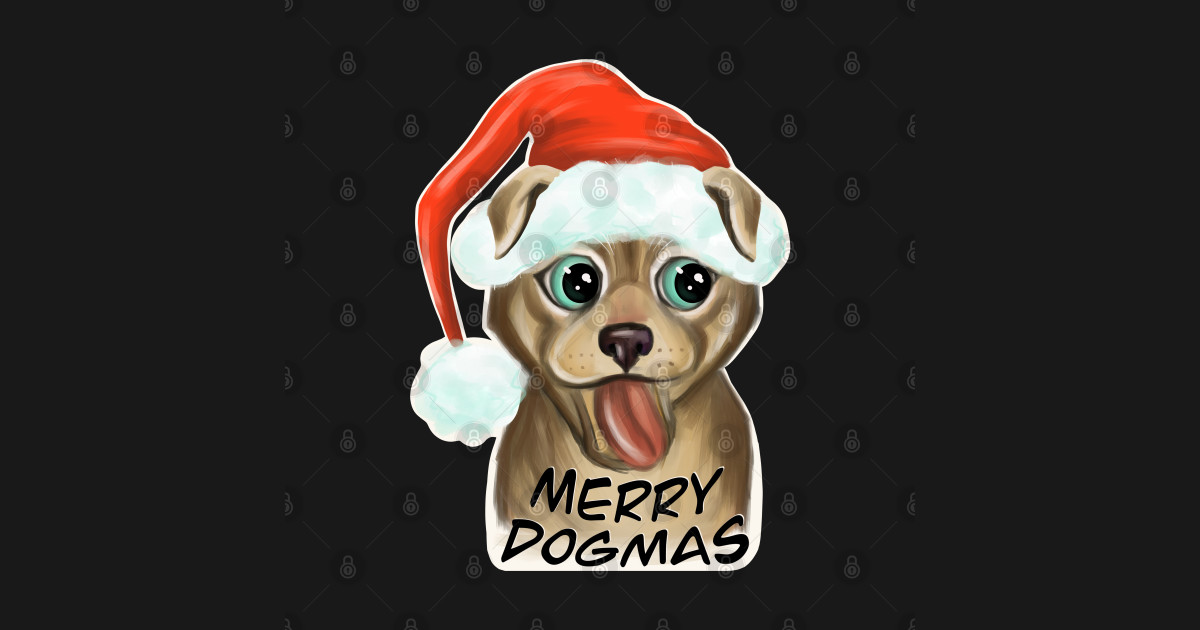Santa Dog / Merry Dogmas / Merry Christmas / cute christmas dog ...