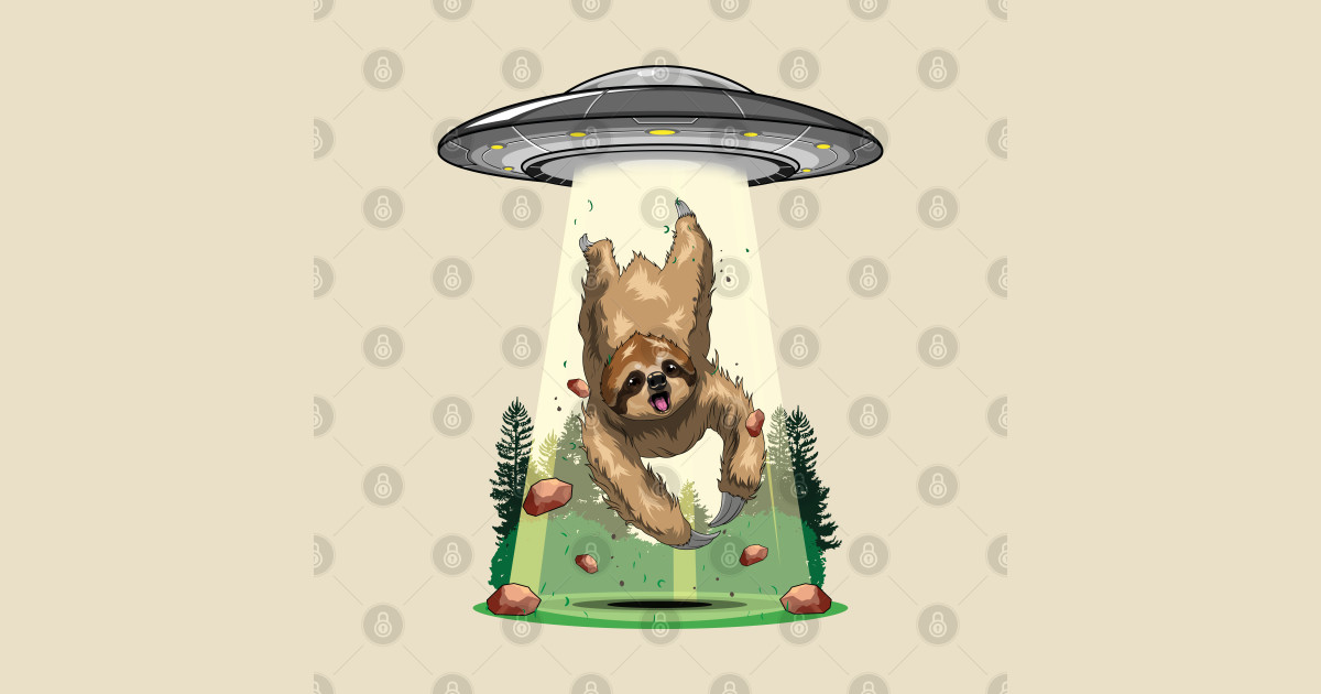 Sloth Abudction - Alien - T-Shirt | TeePublic