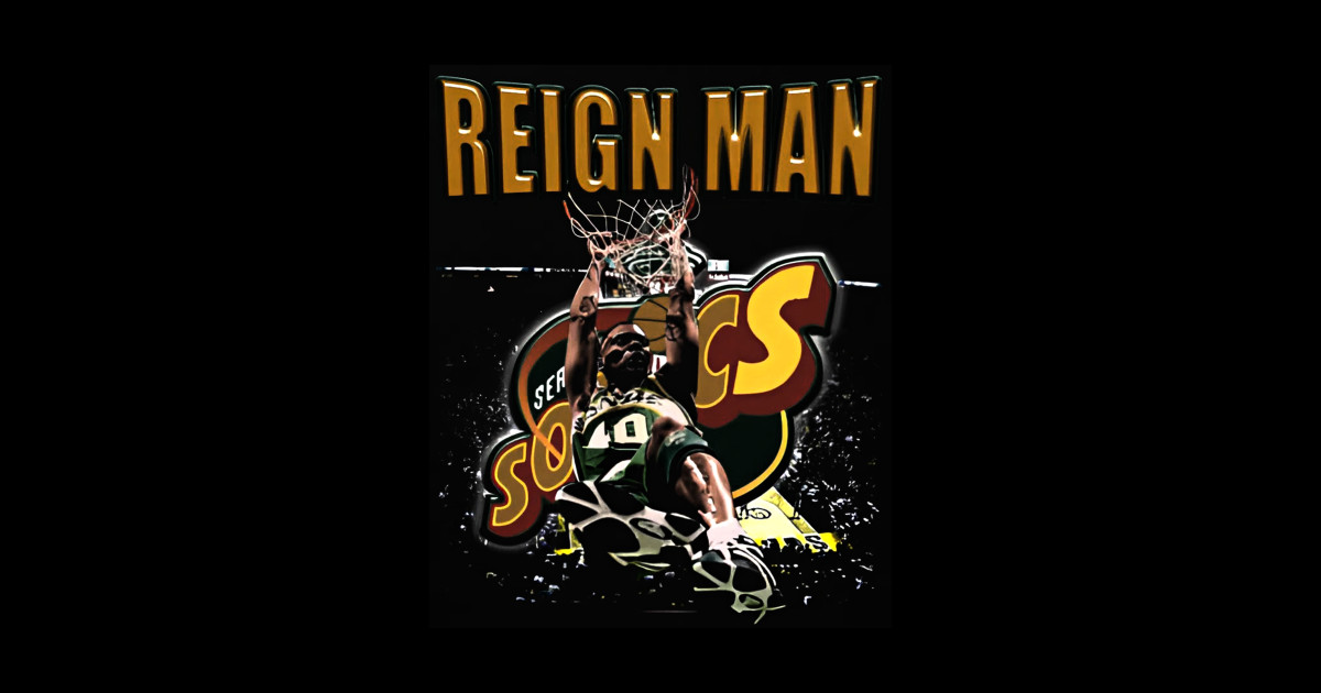 Shawn Kemp Reign Man - Shawn Kemp - Sticker | TeePublic