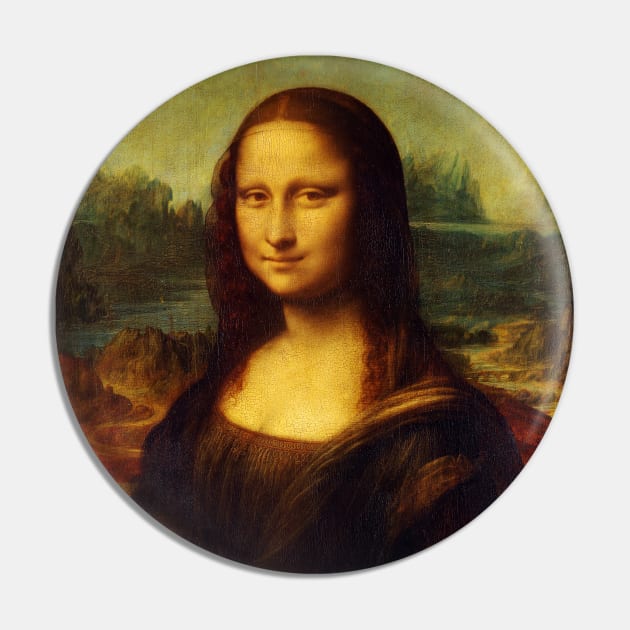 High Resolution Mona Lisa - Mona Lisa - Pin | TeePublic