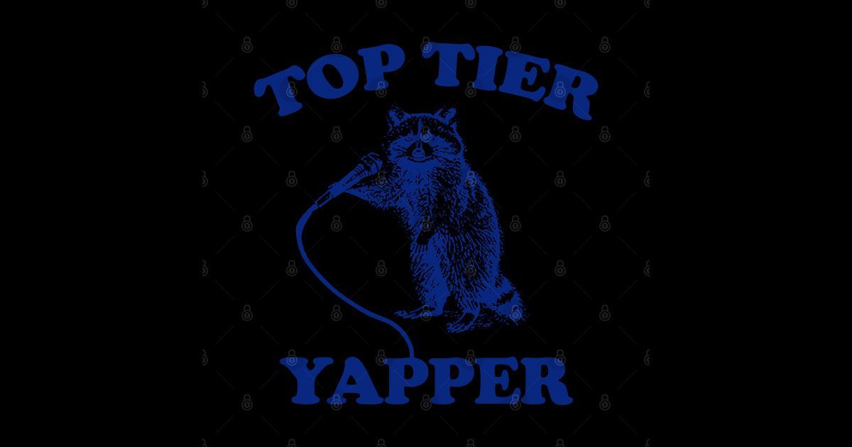 Top Tier Yapper, Meme T Shirt, Retro Cartoon T Shirt, Funny Raccoon ...