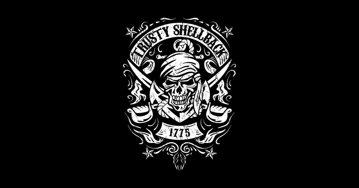 Trusty Shellback Skull and Swords Equator Crossing Naval Art ...