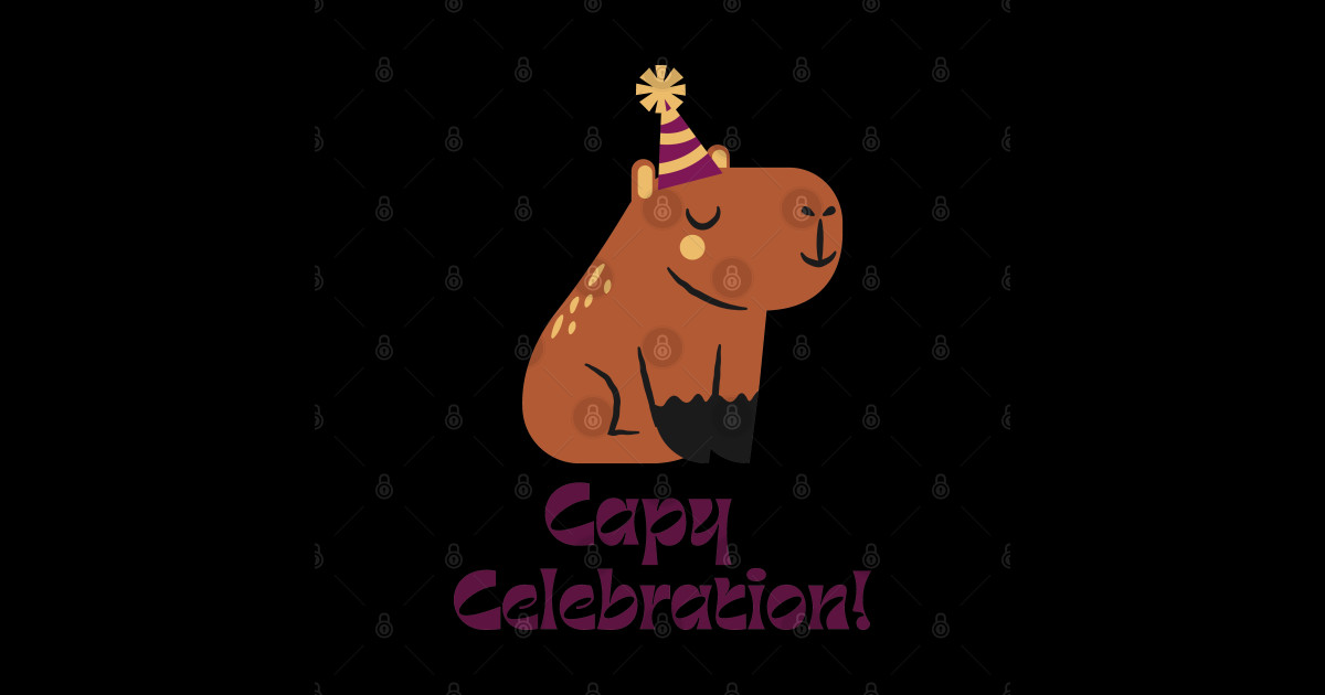 Capybara, Capy Celebration - Capybara - Sticker | TeePublic